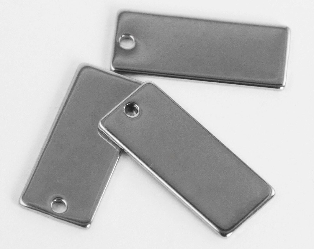 Stainless Steel Stamping Blank Tag 21mm x 9mm rectangular. | Etsy