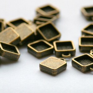 Square Bezel Setting Antiqued Bronze Color, 9mm 6mm Int, Qty 20. for ...