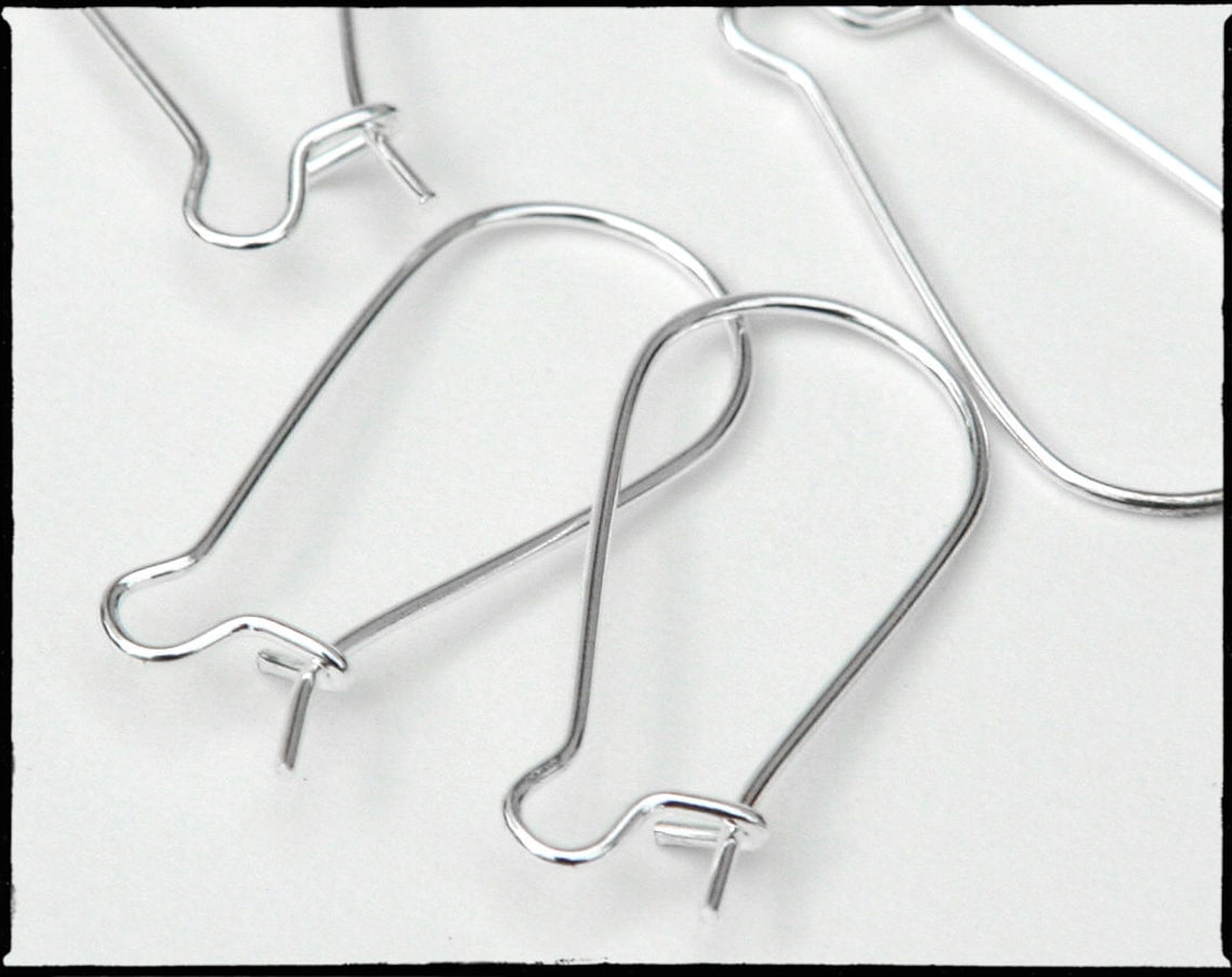 Kidney Ear Wires, Loop Earring Hooks With Closure, 50 Pieces, Shiny ...
