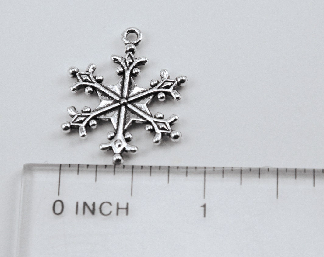 Snowflake Frozen Charms. QTY 4+. Antiqued Silver Plated. for Bangles ...