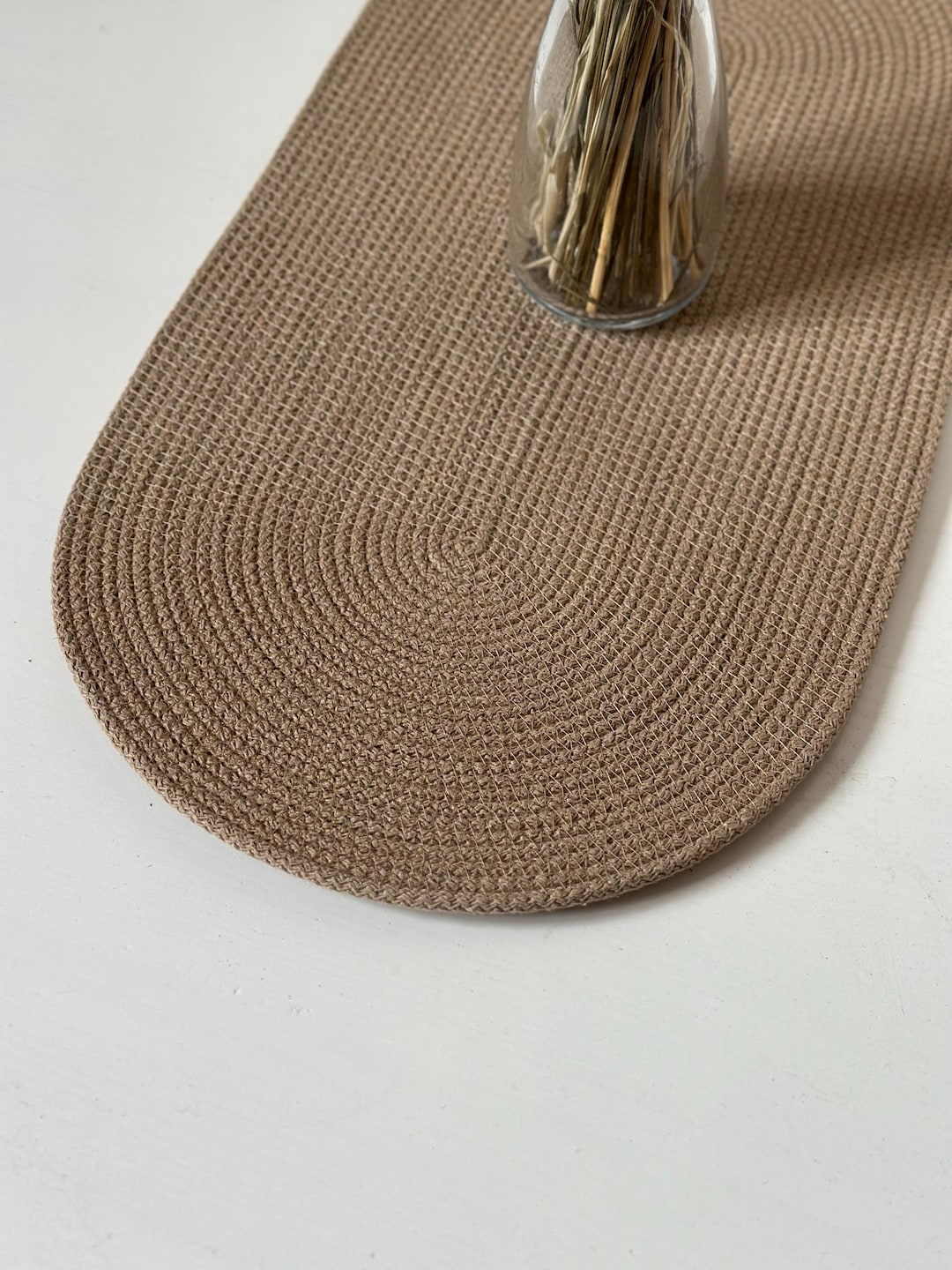 Washable Cotton Rope Table Runner, Oval Placemats - Elegant ...