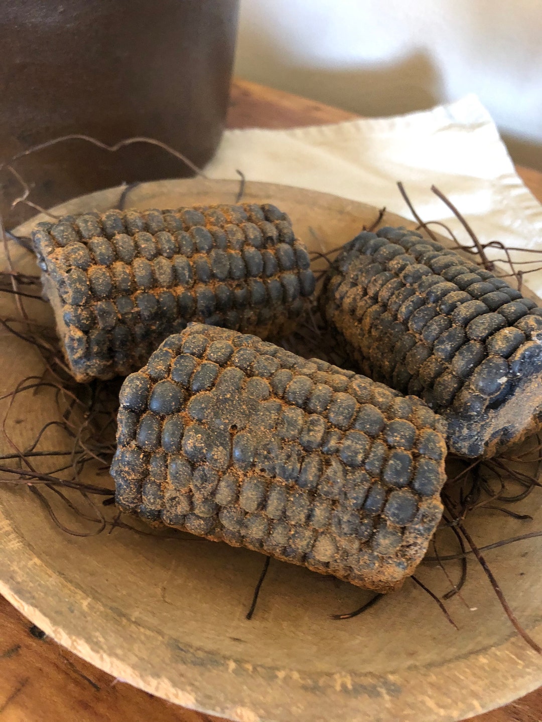 Blackened Beeswax Corn Cob Chunks #338 ~fall~bowl Filler~pantry ...