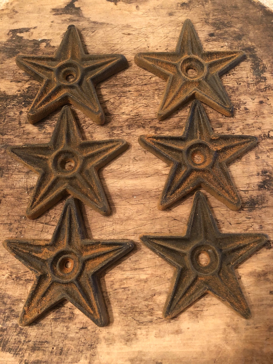 Blackened Beeswax Large Iron Stars #579 ~architectural~bowl Fillers ...
