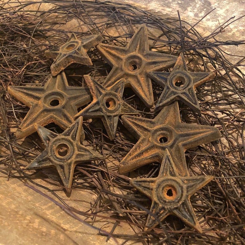 Blackened Beeswax Small Iron Stars #580 ~architectural~bowl Fillers ...