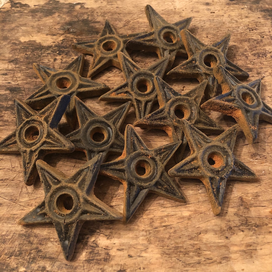 Blackened Beeswax Small Iron Stars #580 ~architectural~bowl Fillers ...
