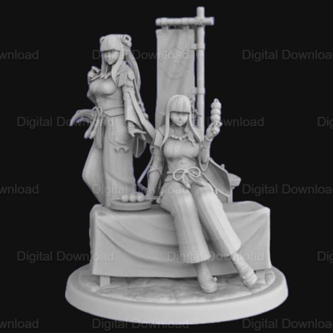 Monster Hunter Rise STL, Hinoa and Minoto 3D Model, Hinoa and Minoto ...