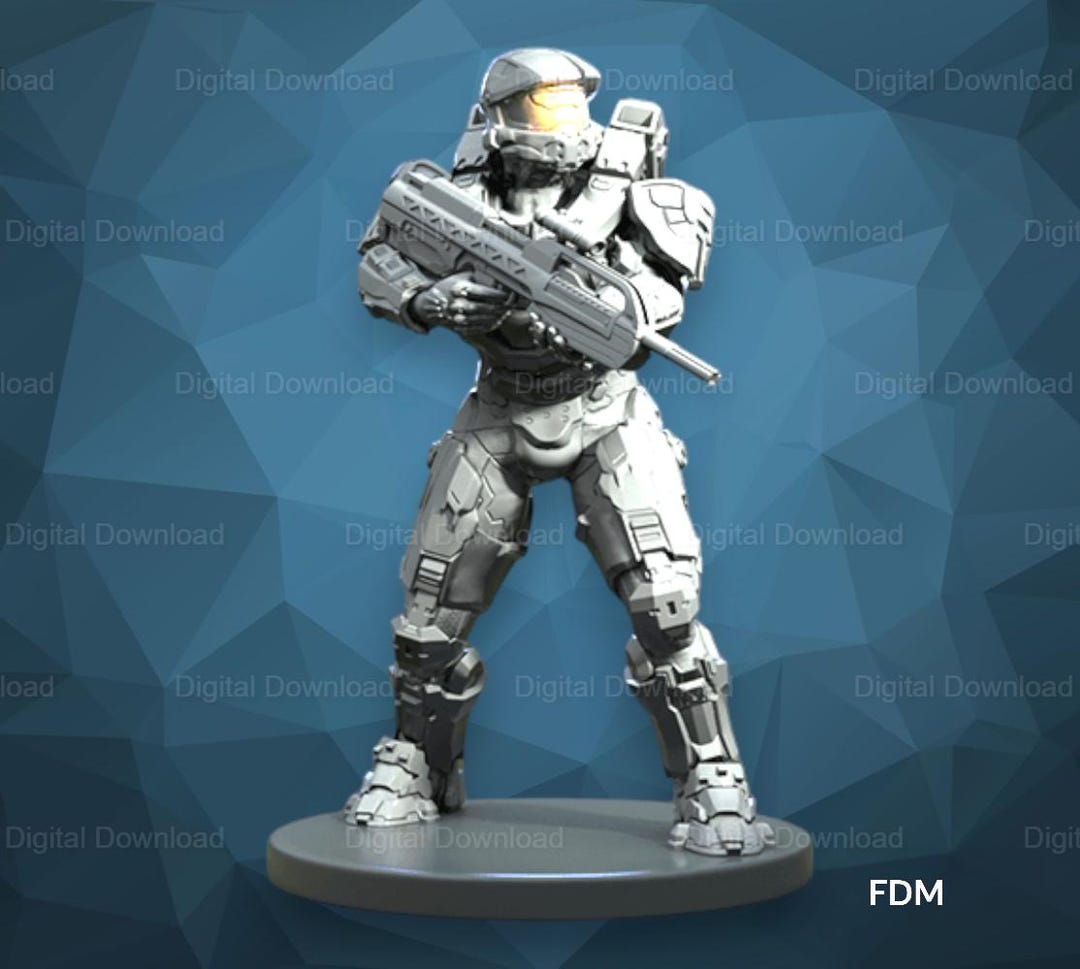 Halo Master Chief STL, Master Chief 3D Model Print Files, Master Chief ...