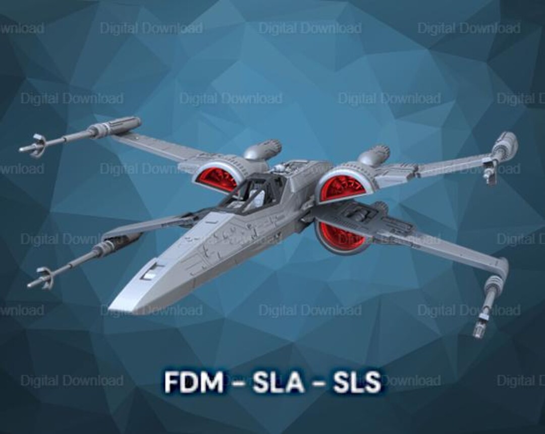 T-70 X-wing STL, T-70 X-wing 3D Model Print Files, T-70 X-wing ...