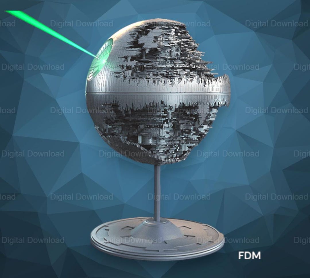 Death Star STL, Death Star 3D Model Print Files, Death Star Miniature1 ...