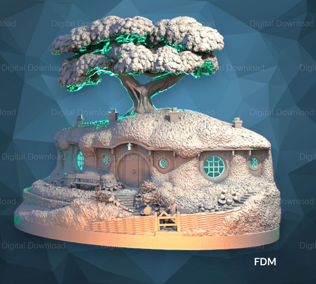 Lord of the Rings STL, Hobbiton Bonsai STL, Hobbiton Bonsai 3D Model ...