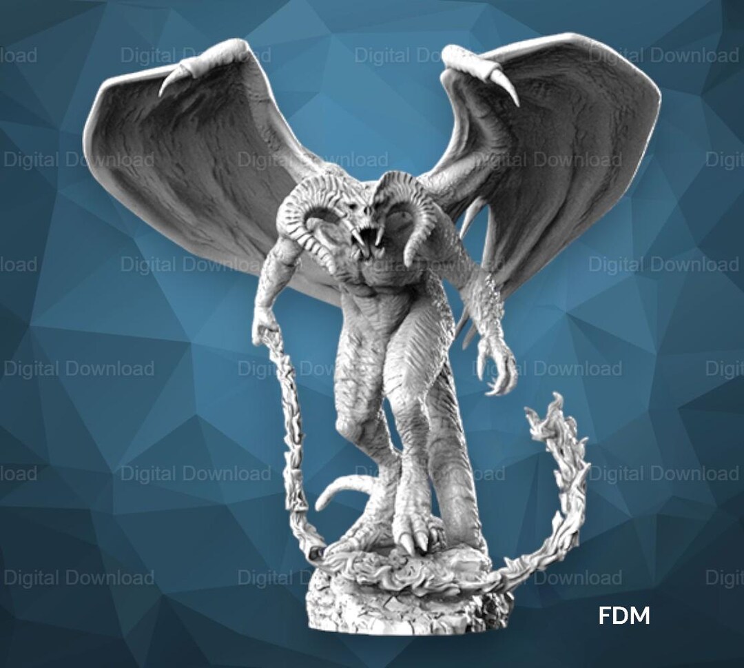 Lord of the Rings STL, Balrog STL, Balrog 3D Model Print Files, Balrog ...