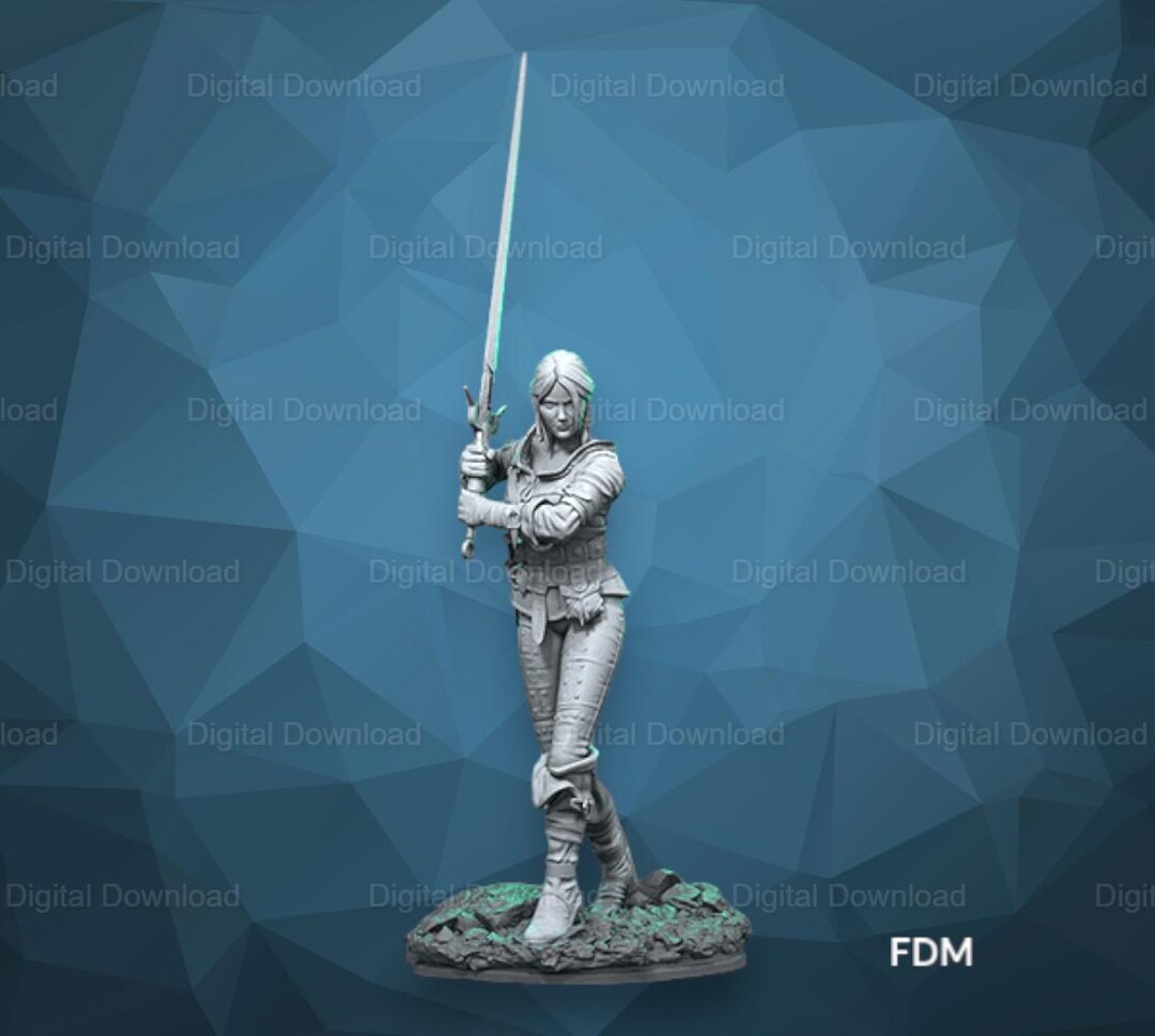 The Withcer STL, Ciri STL, Ciri 3D Model Print Files, Ciri Miniature1 ...