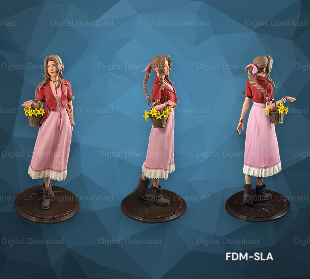 Final Fantasy STL, Aerith Gainsborough STL, Aerith 3D Model Print Files ...