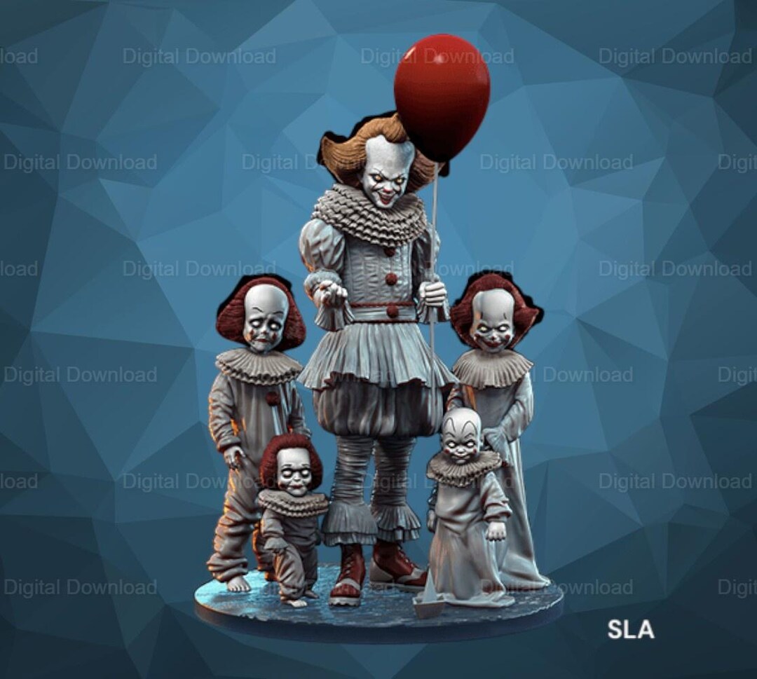 Pennywise With Family STL, Pennywise 3D Model Print Files, Pennywise ...