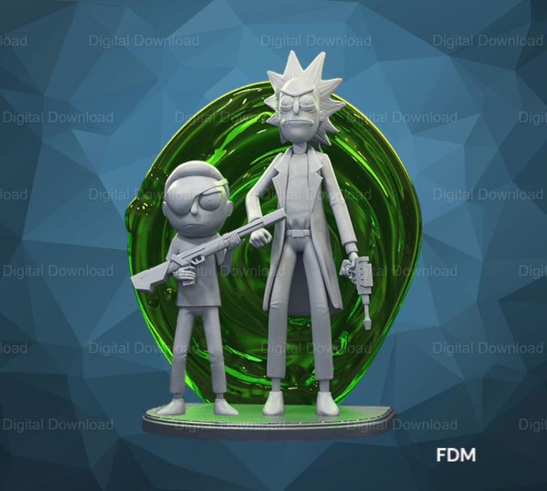 Rick and Morty STL, Rick and Morty 3D Model Print Files, Rick and Morty ...