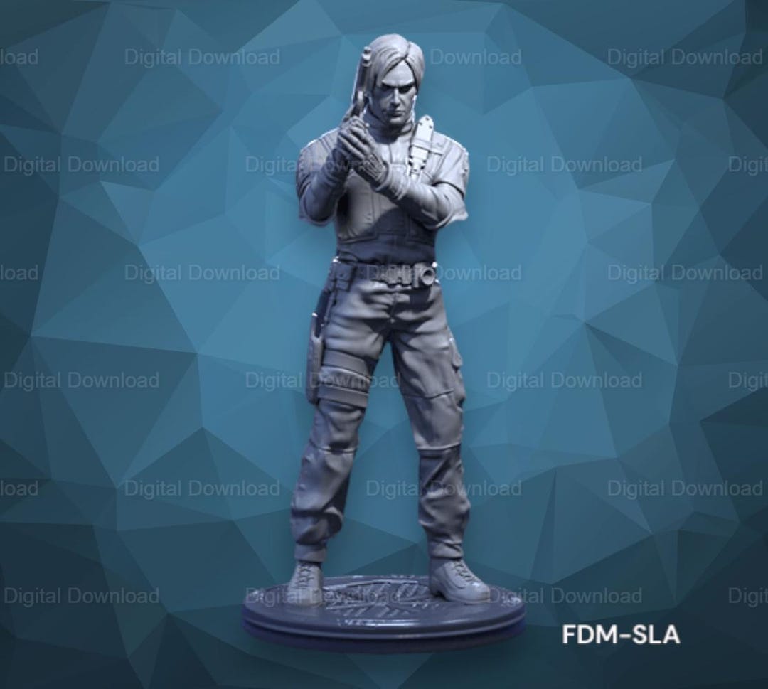 Resident Evil STL, Leon Kennedy STL, Leon Kennedy 3D Model Print Files ...