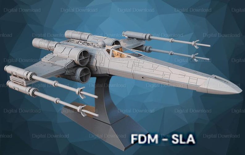 T-65B X-wing STL, T-65B X-wing 3D Model Print Files, T-65B X-wing ...