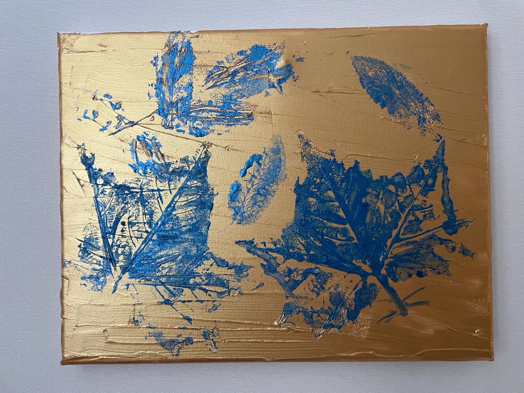 Gold Abstract, Painting Compressed Leaves - Etsy