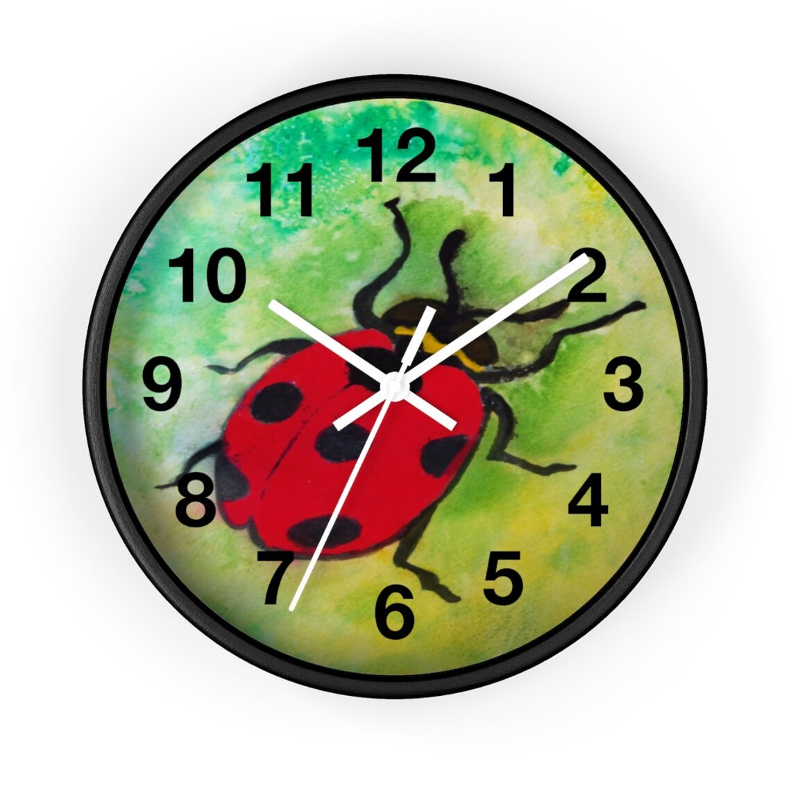 Lady Bug Wall Clock With My Art10 Inch Round. | Etsy Hong Kong