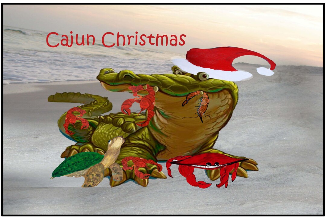 Cajun Christmas on the Bayou Indoor Outdoor Floor Mat Rug From My Art ...