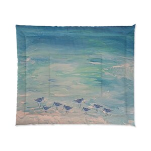 Sandpipers Clearwater Beach Coastal Home Bedding Comforters From My Art ...