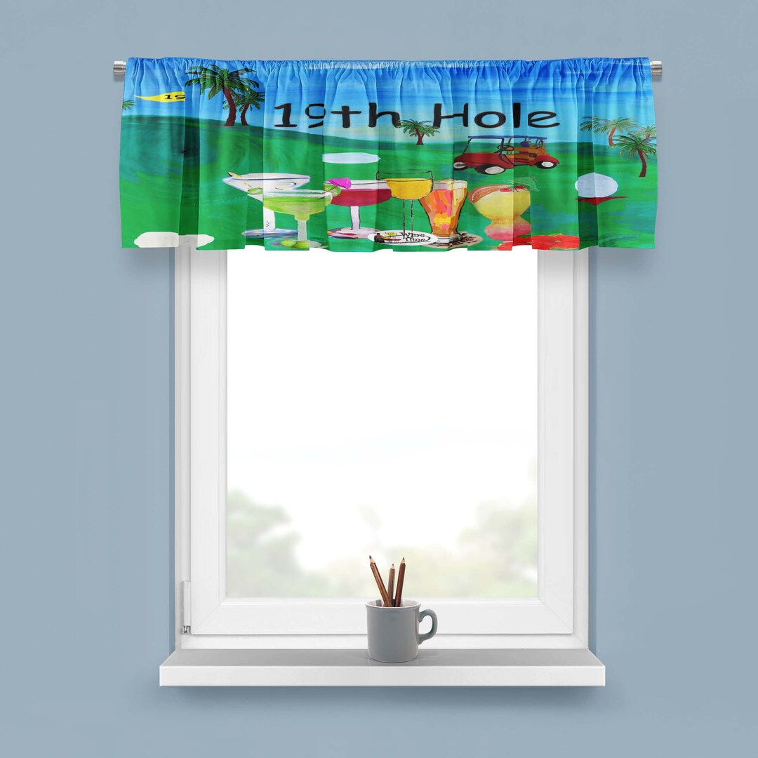 Golf Bar 19th Hole Decor Window Valance: Polyester Fabric - Etsy