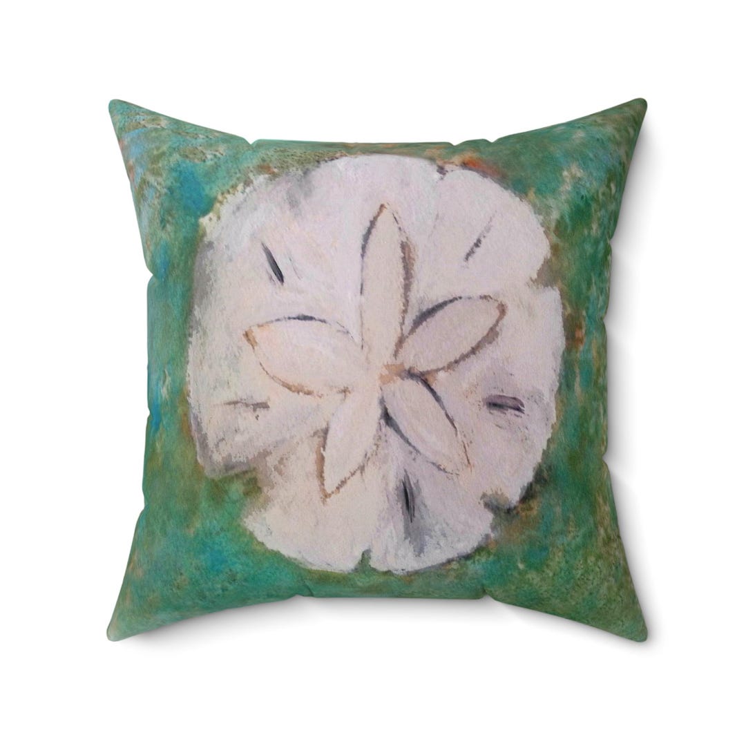 Sand Dollar Sea Life Coastal Beach Faux Suede Pillow, Coastal Home ...