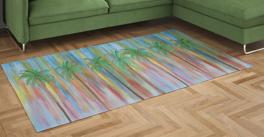 Palm Trees Tropical Home Indoor Area Rugs of My Art. - Etsy