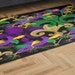 Mardi Gras Fleur De Lis and Masks on Black Indoor Chenille Area Rugs of ...