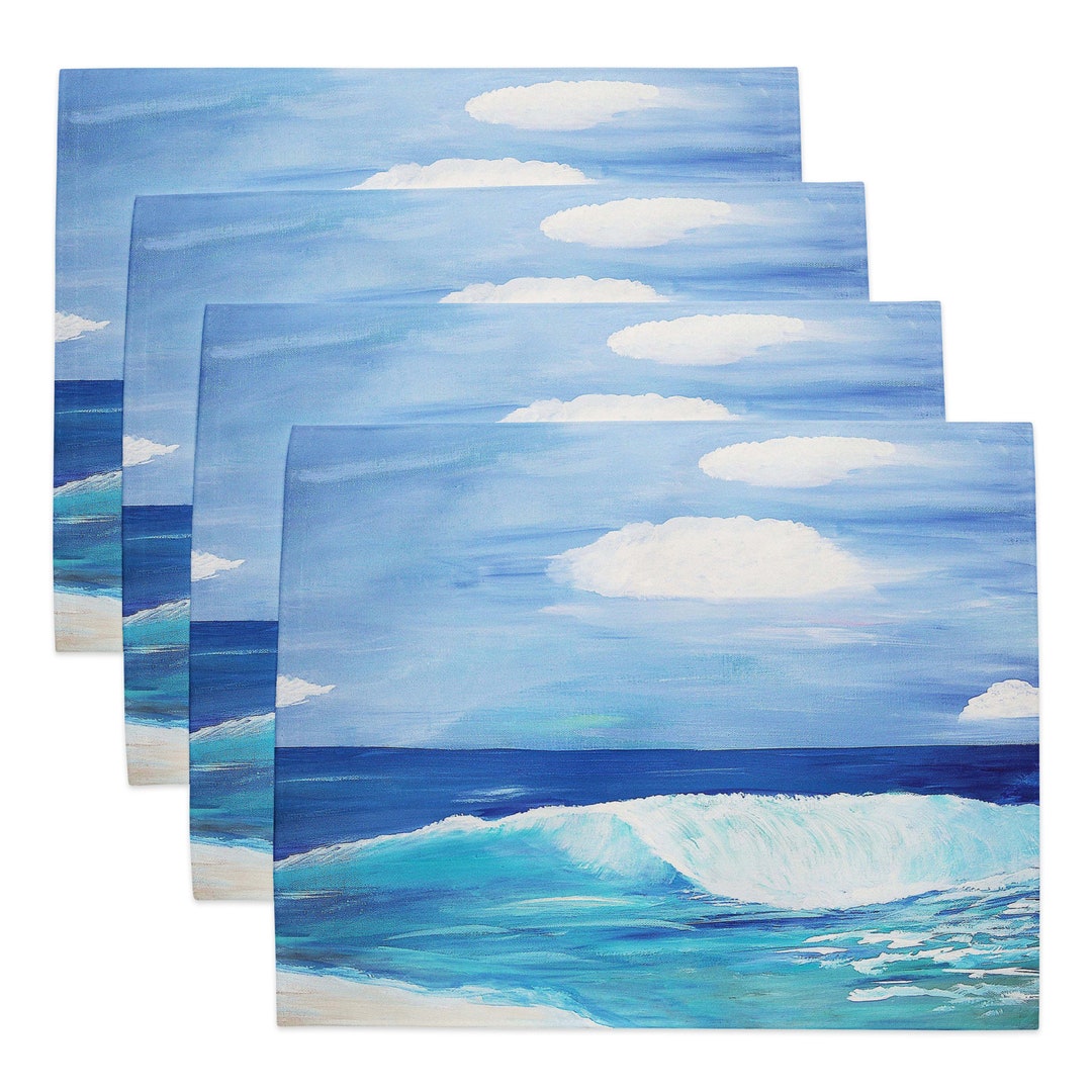Surf Beach Wave Coastal Table Decor Placemats Set of Four With My Art ...