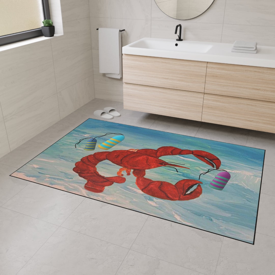 Red Lobster and Buoys in Clearwater Ocean Floor Mat for Indoor or ...