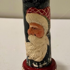 Antique Wooden Spool Santa in Profile - Etsy