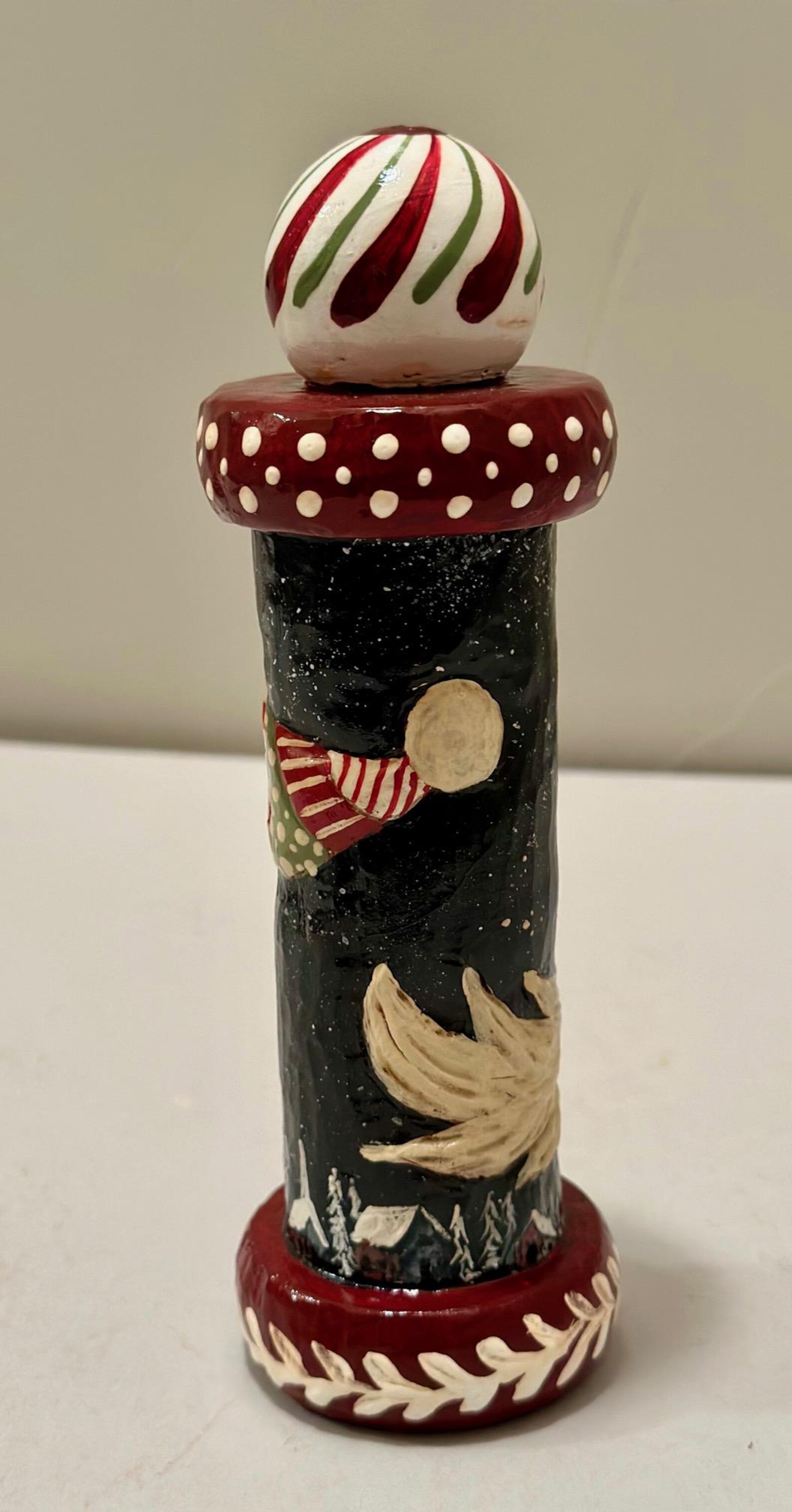 Antique Wooden Spool Santa in Profile - Etsy