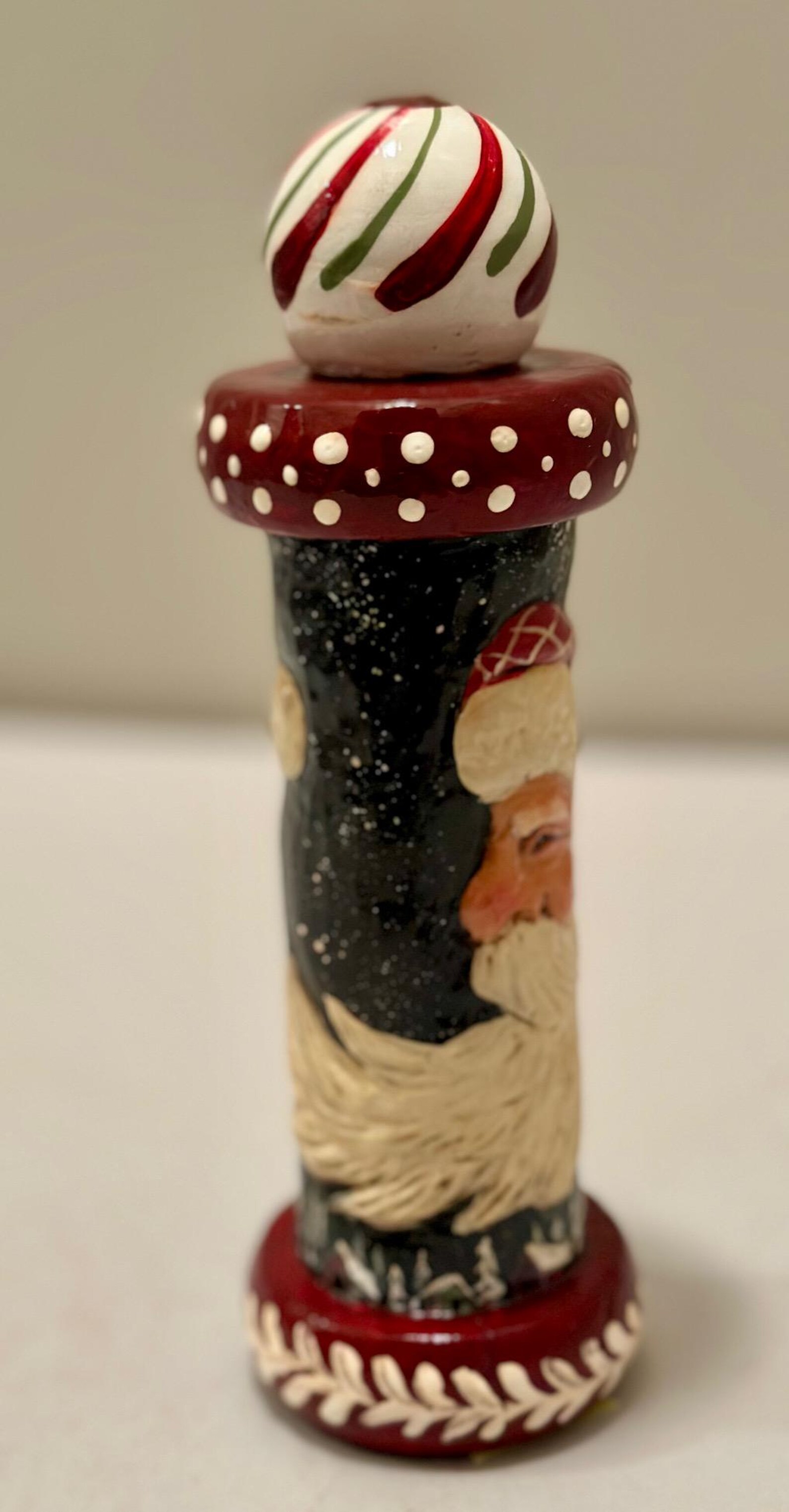 Antique Wooden Spool Santa in Profile - Etsy