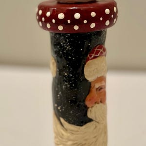 Antique Wooden Spool Santa in Profile - Etsy
