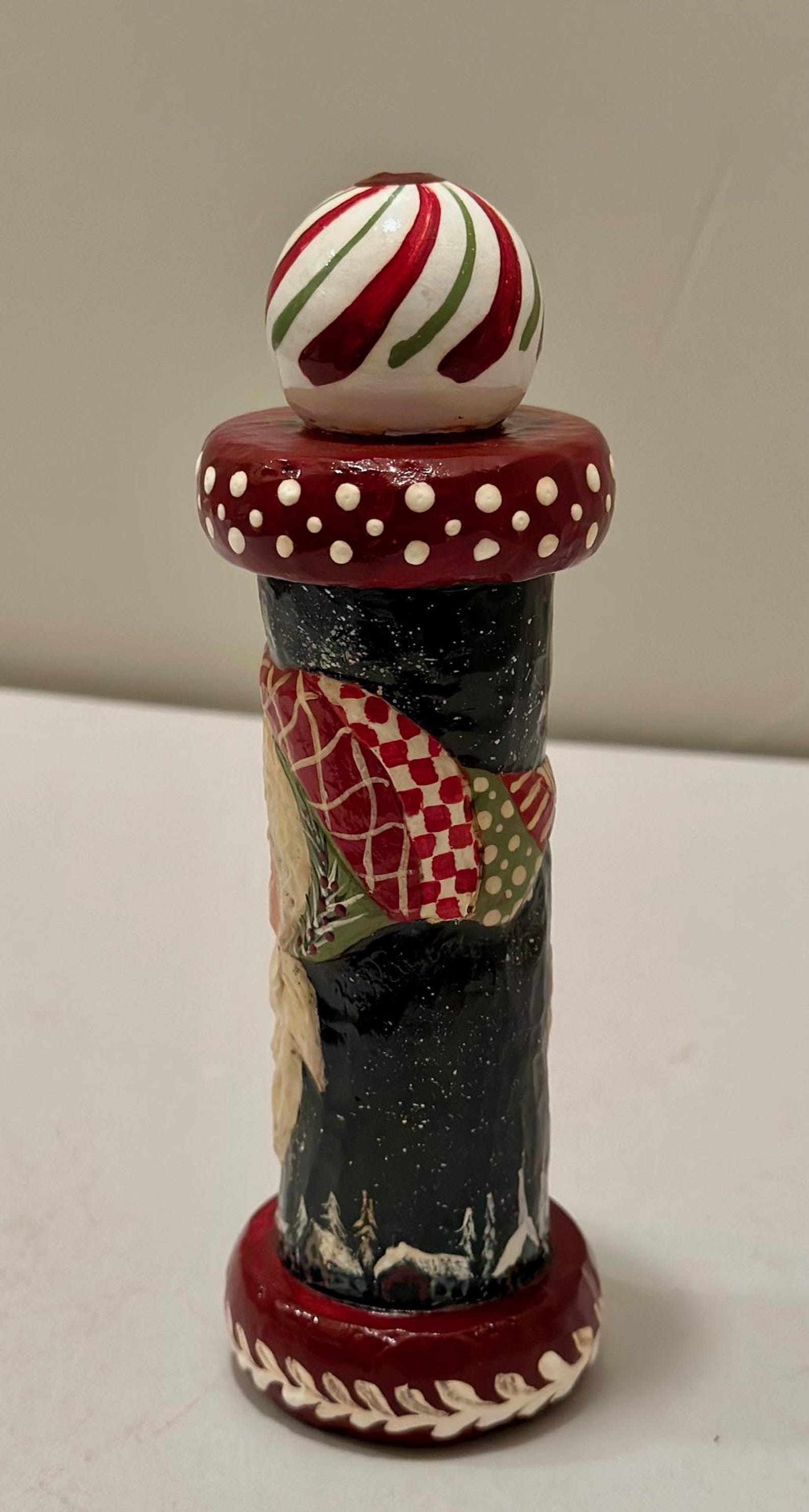 Antique Wooden Spool Santa in Profile - Etsy