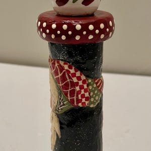 Antique Wooden Spool Santa in Profile - Etsy