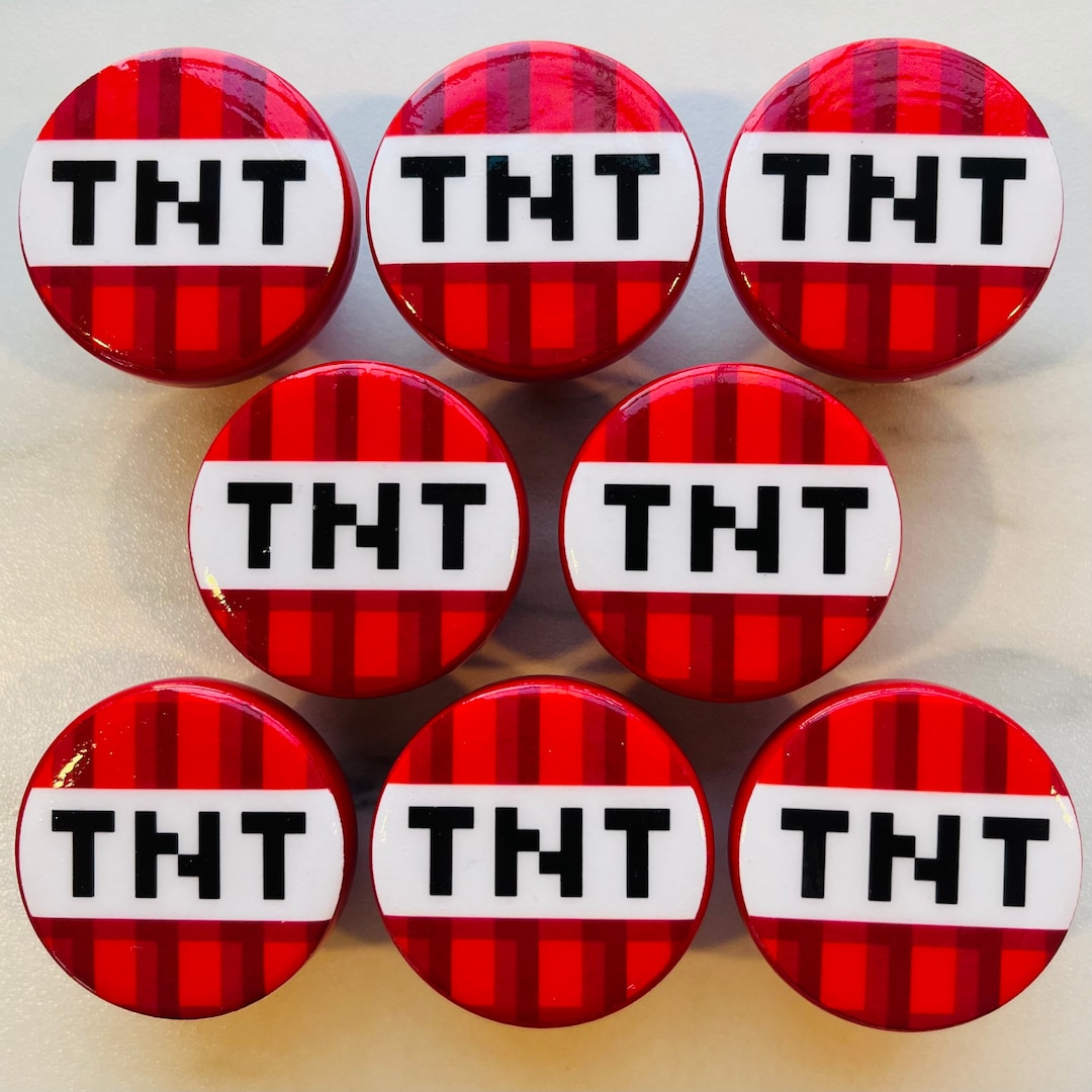 TNT KNOBS Red Handmade Drawer Pull Kids Room Decor Boys Girls Creeper ...