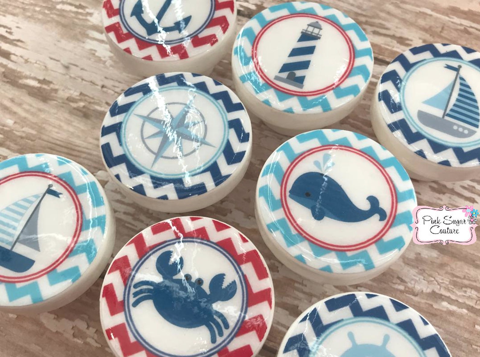 NAUTICAL KNOBS CHEVRON Drawer Pull Harper Sail Away Regatta | Etsy