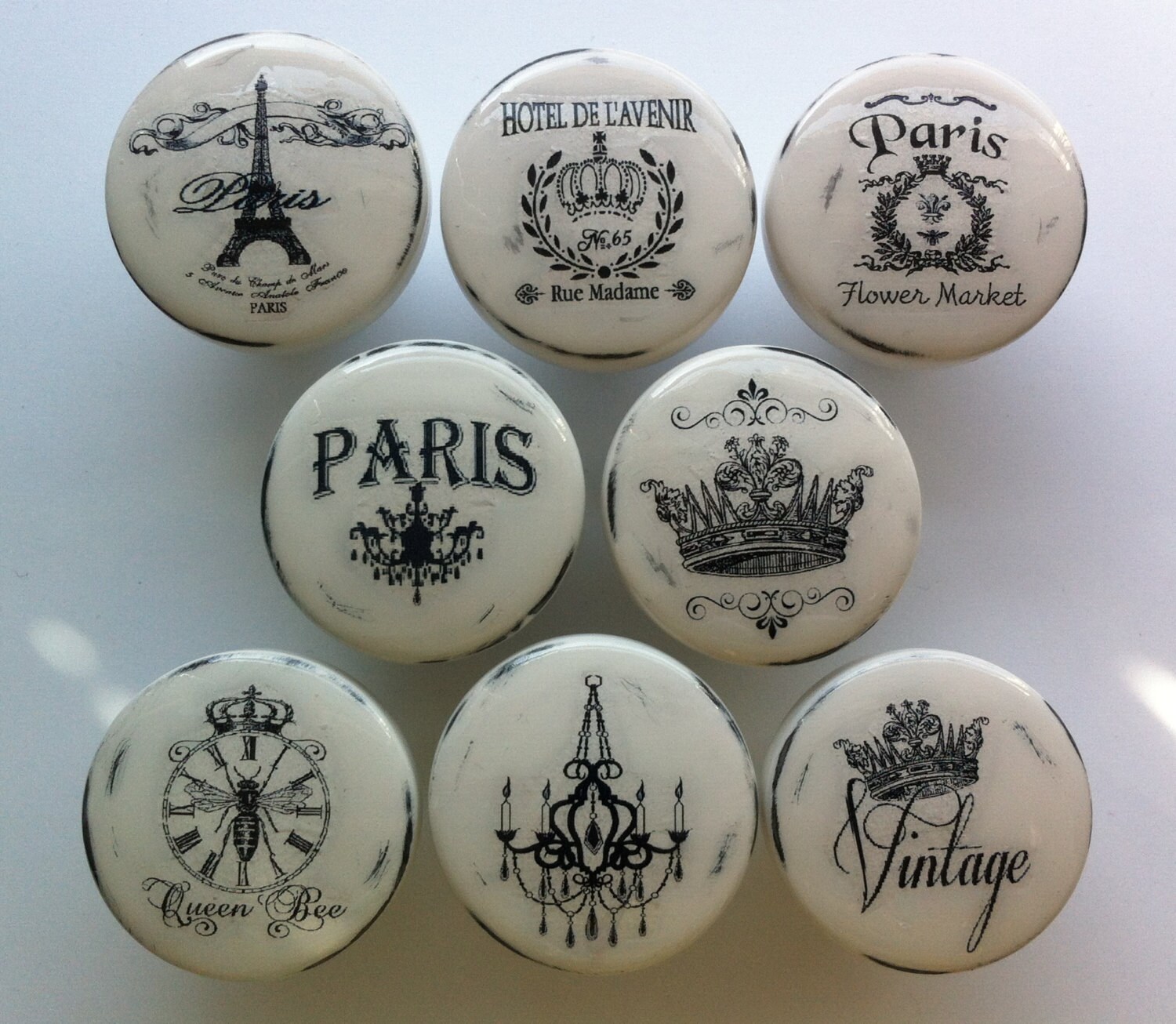 NEW Vintage Drawer Knobs Pulls Paris France Shabby Chic Cottage French ...