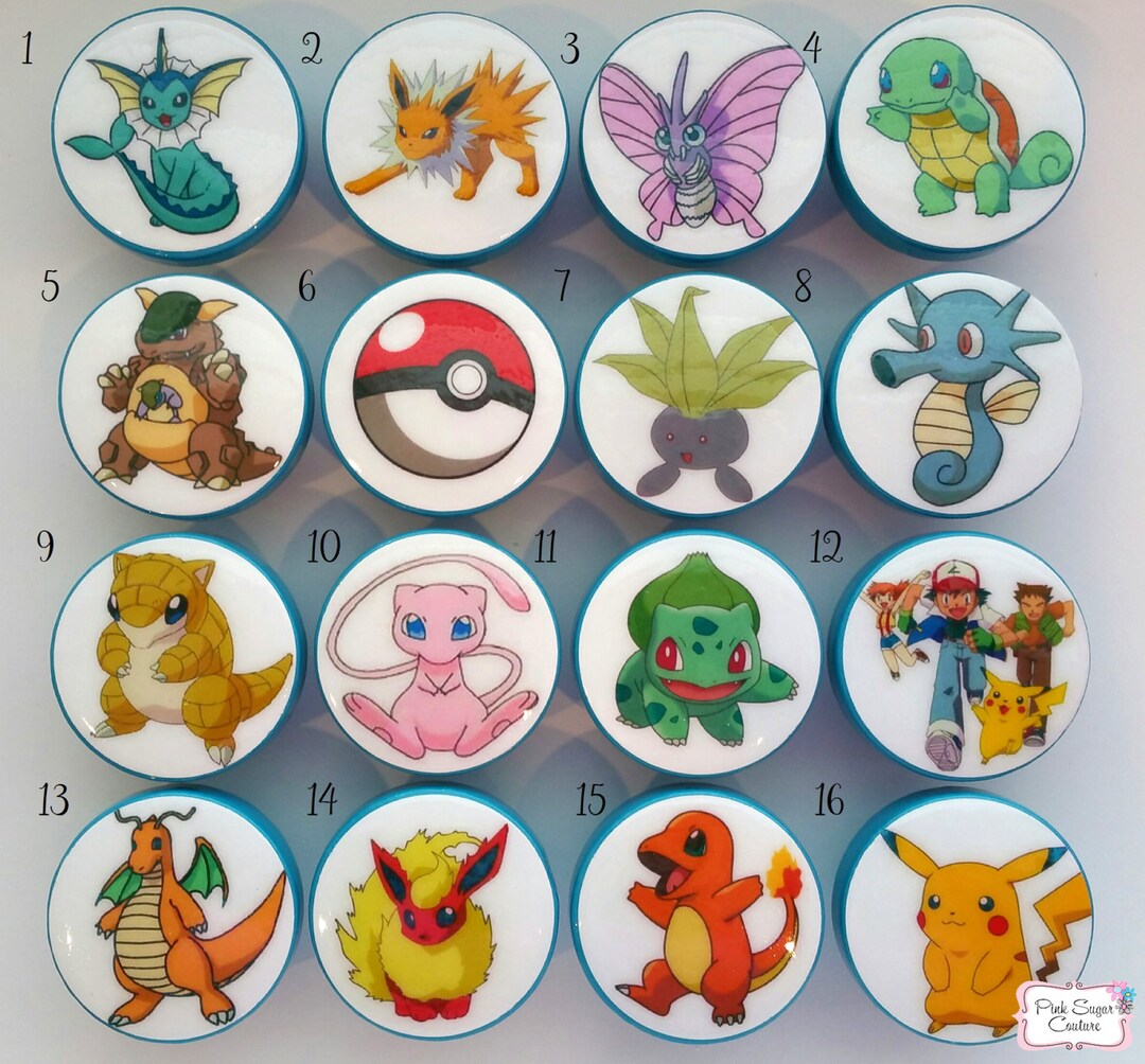 POKEMON GO KNOBS Handmade Drawer Pull Kids Room Decor Boys Girls Four ...