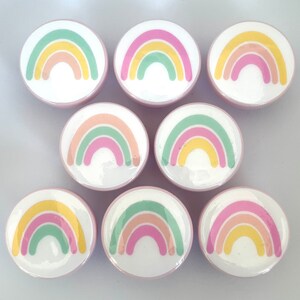 RAINBOW KNOBS! Girls Drawer Pull Kids Bedding Decor BOHO Pastel Pink Peach Mint Yellow - Etsy