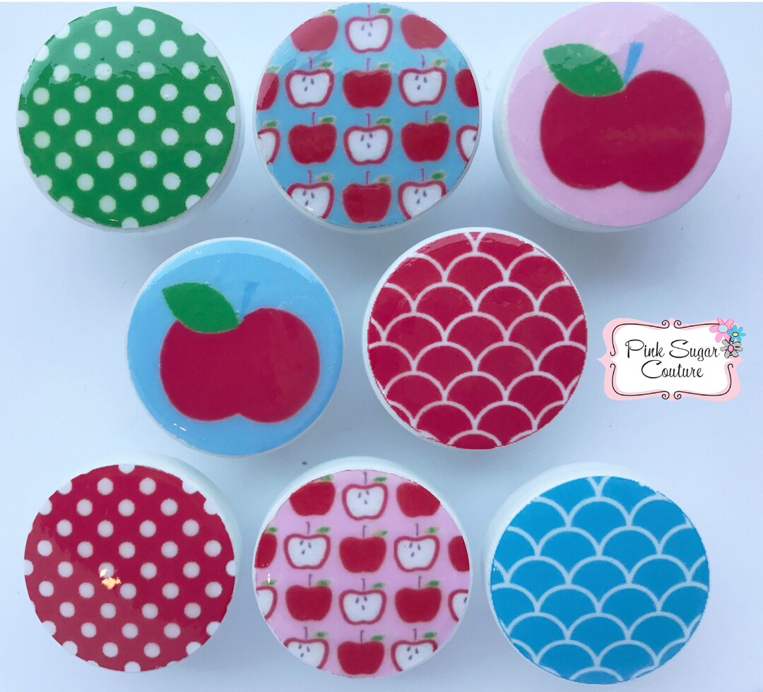 OOBI APPLE Knobs Kids Nursery Room Decor Drawer Pull M2M Bedding - Etsy