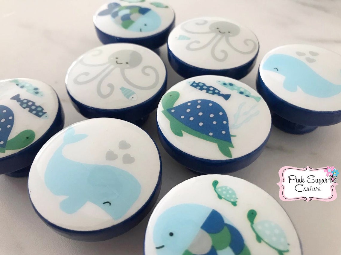OCEANIA NAUTICAL KNOBS Drawer Pulls Octopus Whale Turtle | Etsy