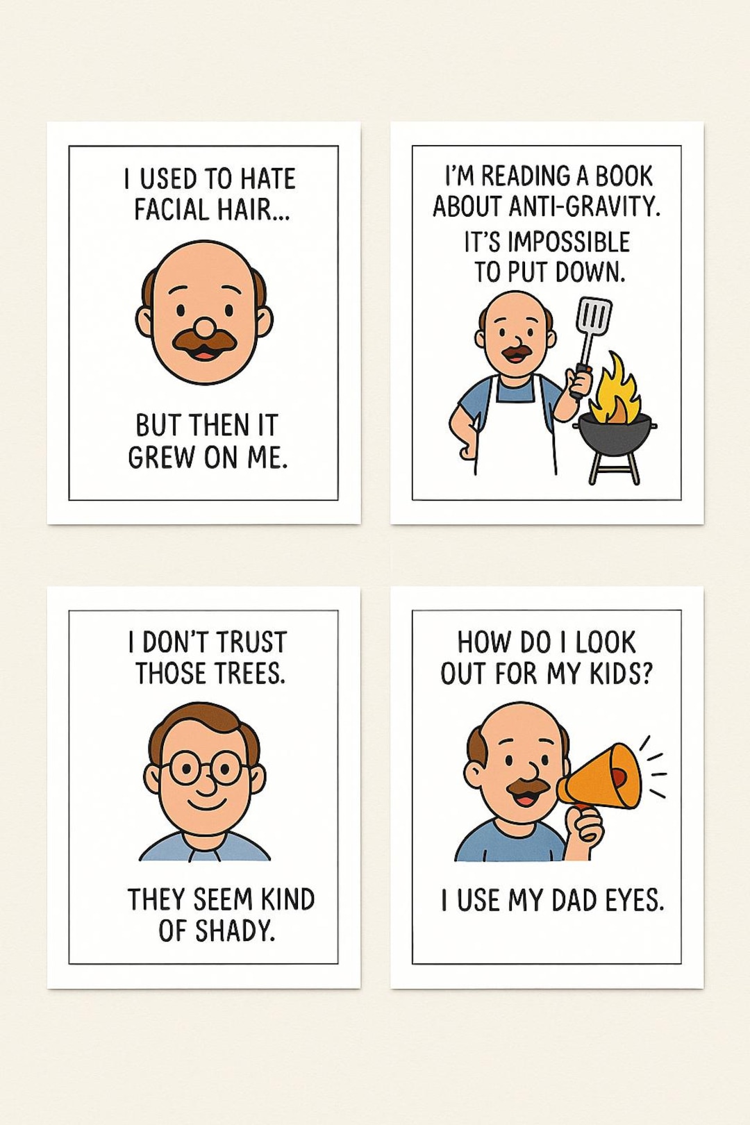 Funny Dad Joke Cards – Printable 5 Pack – Instant Download – Perfect ...