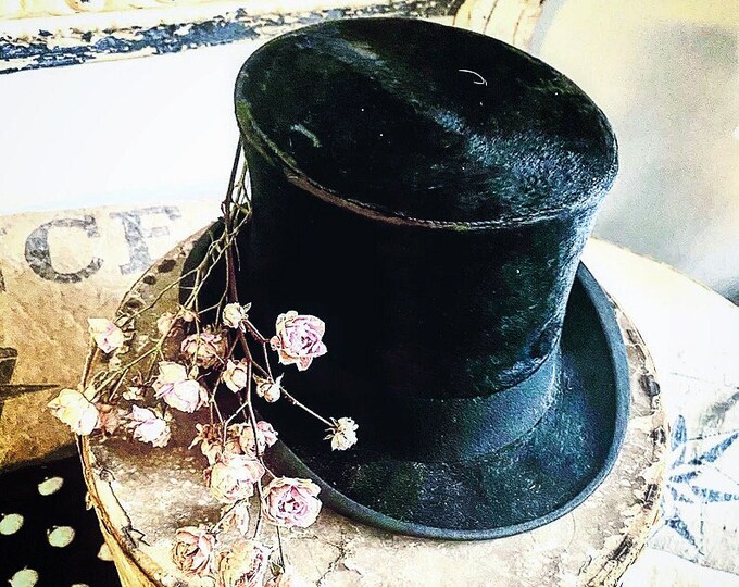 Antique Top Hat, Made in France, Antique Top Hat, French Top Hat, Tall ...
