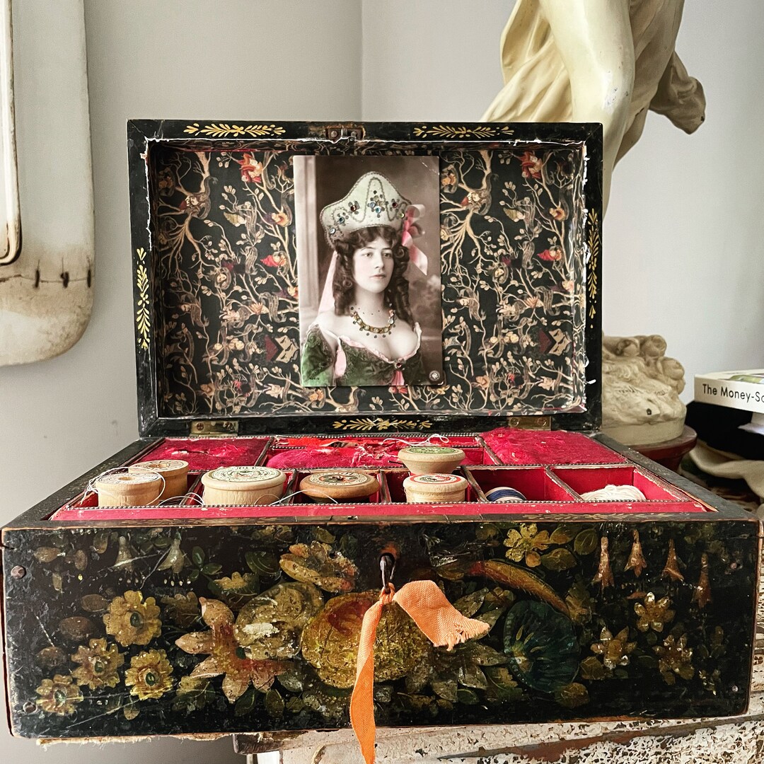 Antique Victorian French Sewing Box - Etsy
