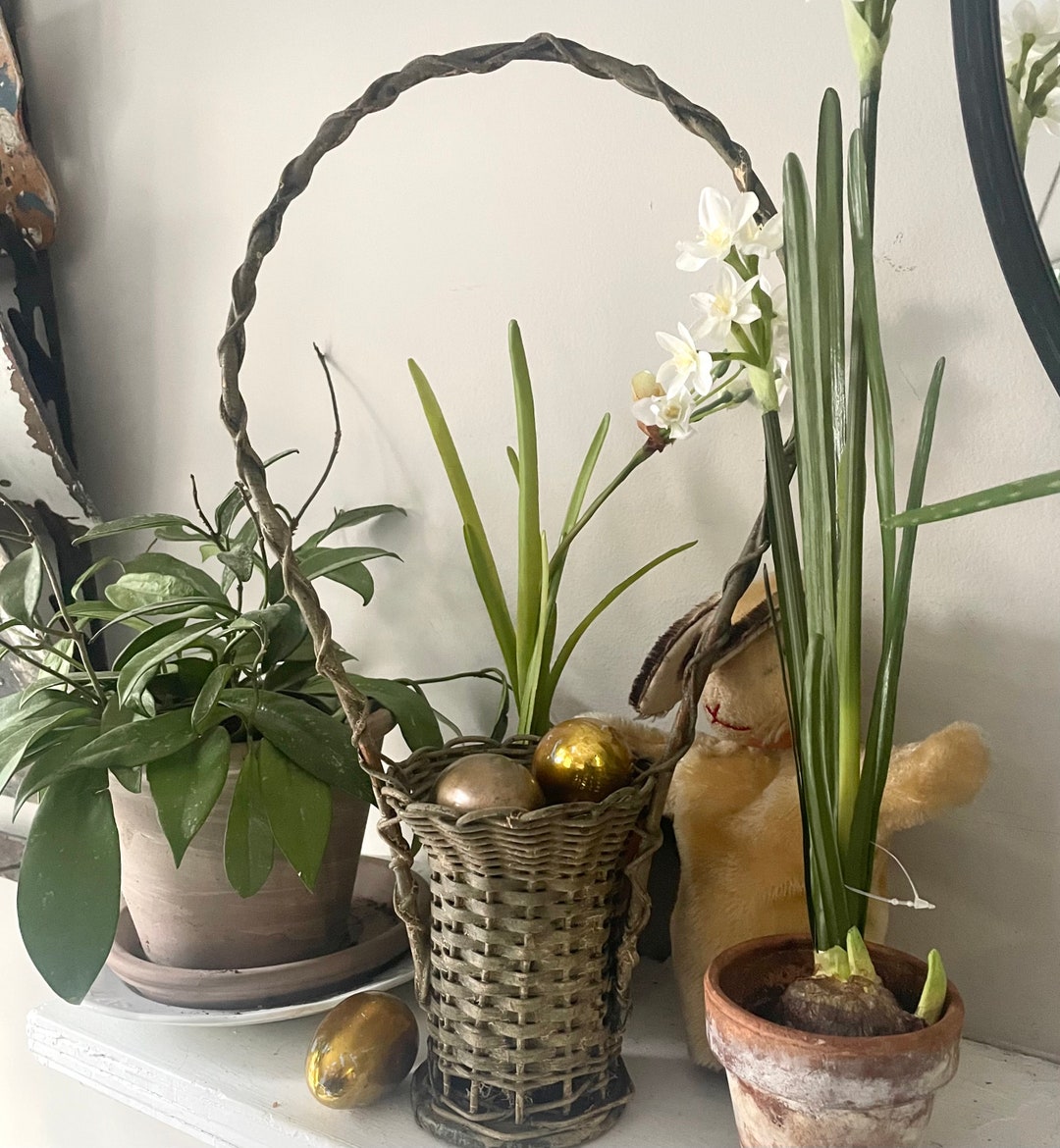 Antique Easter Basket,1930,shabby,easter Decor,jeanne D'arc, Antique ...