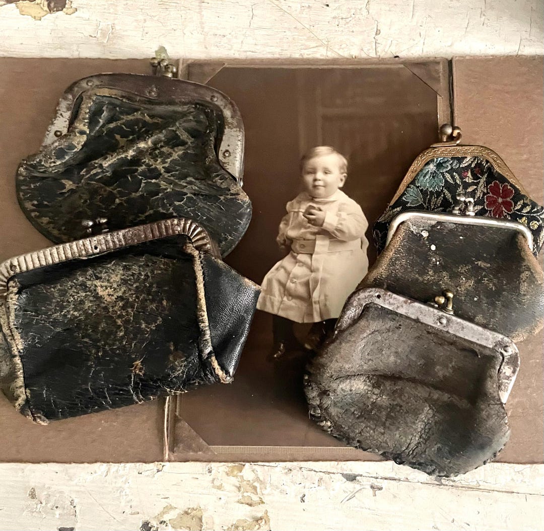 Antique Coin Purses, Old Leather Change Purse. - Etsy
