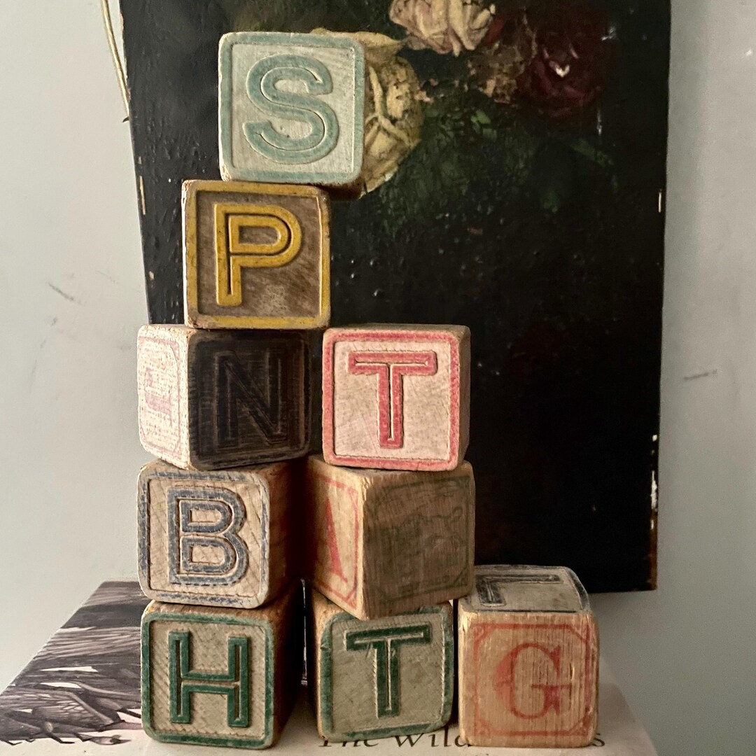 Antique, Children's Wooden Blocks, 1940, 9 - Etsy
